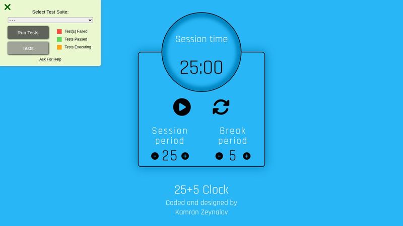25+5 Clock (freeCodeCamp)