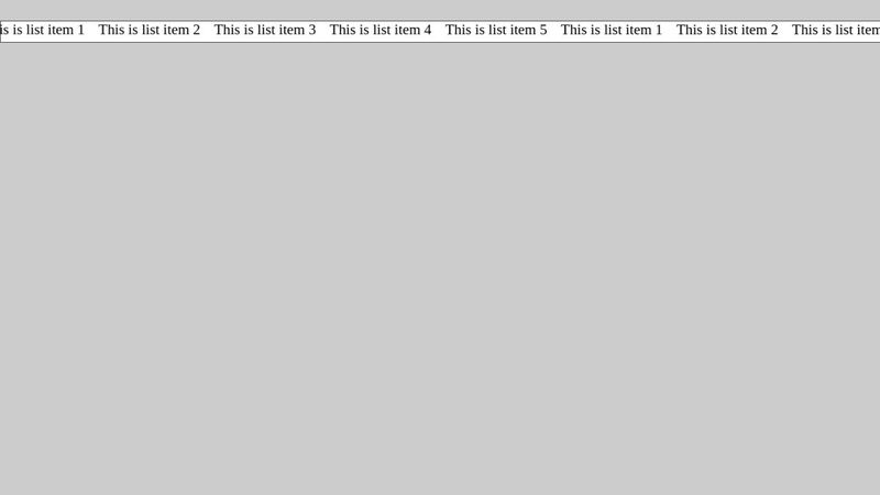 Infinite scrolling horizontal text