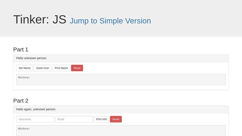 Tinker: Javascript Part I
