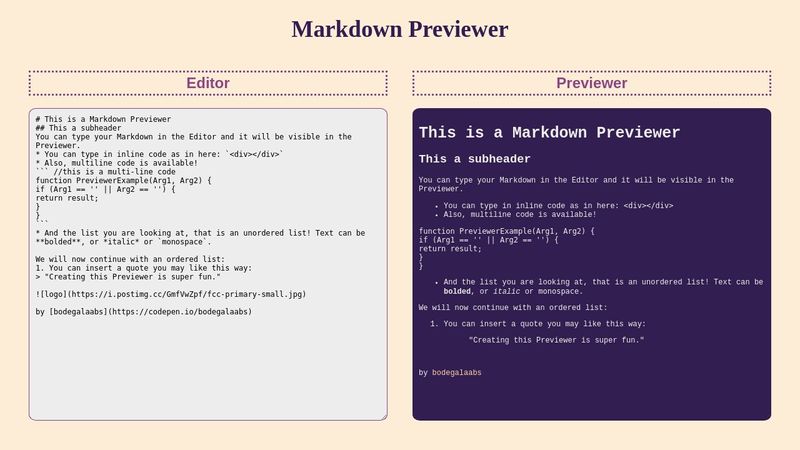 Markdown Previewer
