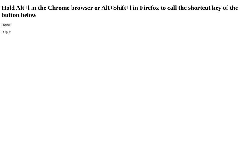 using element accessKey Property in JavaScript