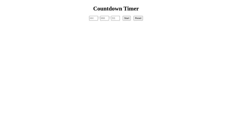 Countdown timer - React template