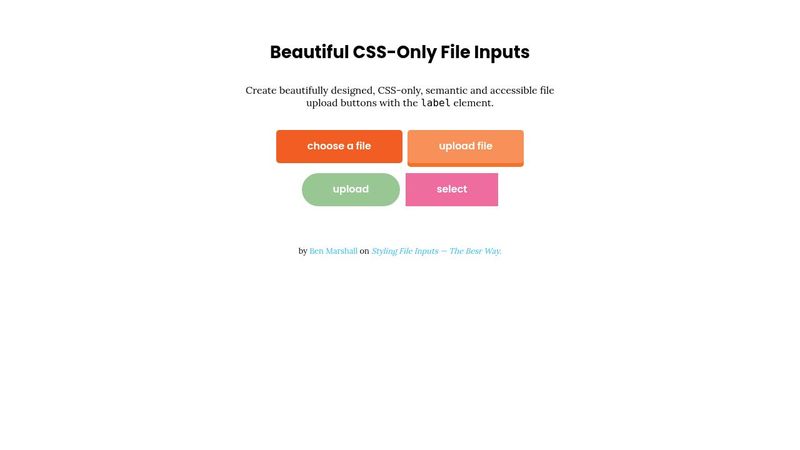 Beautiful CSS-Only File Inputs
