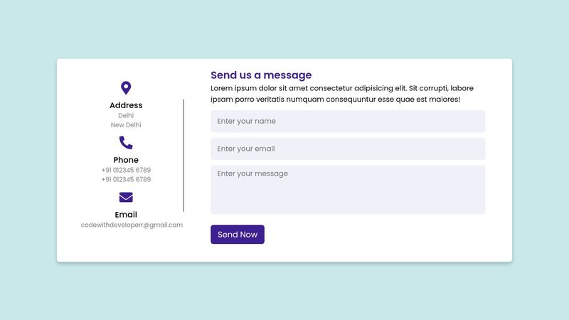Responsive Contact Us Form in HTML And CSS
