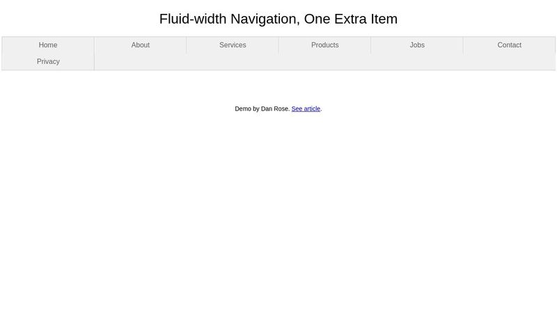 Fluid-width Navigation, One Extra Item