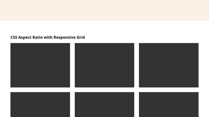 CSS Aspect Ratio with Responsive Grid