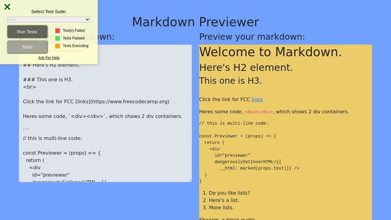 Markdown Previewer