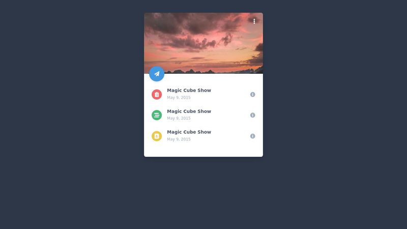 Tailwind CSS - Card with Header Image & List