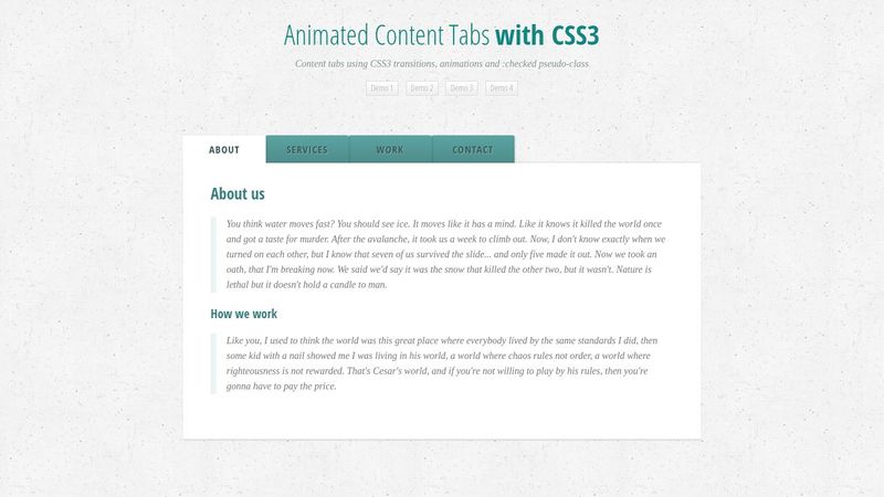 Animated Content Tabs with CSS3 | checkbox hack | css animations | codrops