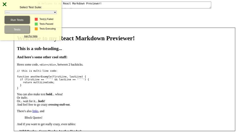 Build a Markdown Previewer