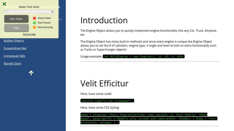 FCC, Responsive Web Deisgn - Technical Documentation Page