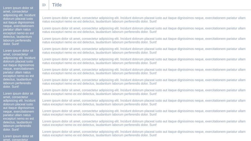 Pure CSS toggle aside + overflow auto