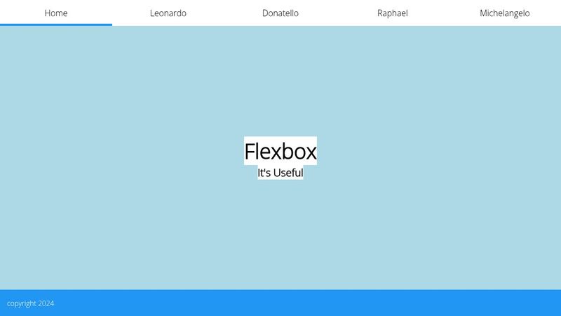 Demo — Flex layouts: wide nav + sticky footer (Complete)