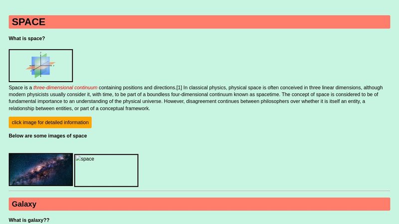 first html and css (space)
