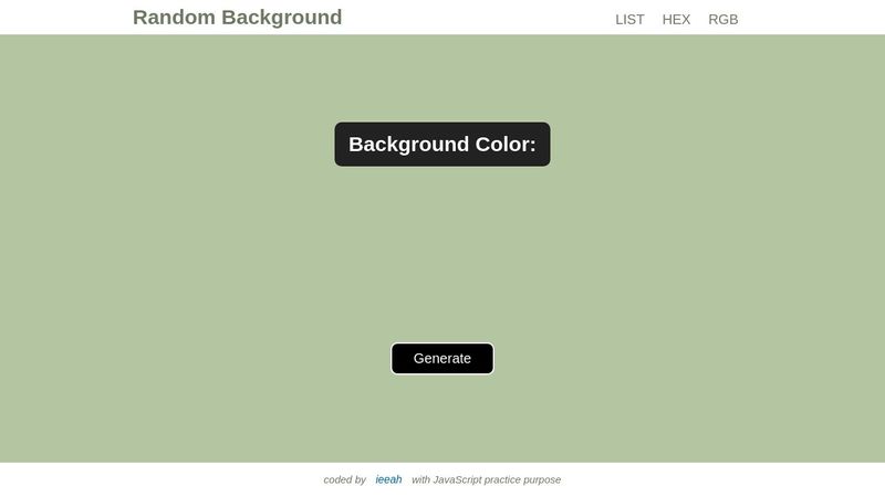 Random Background Color Generator