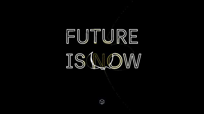 Interactive particles text create with three.js