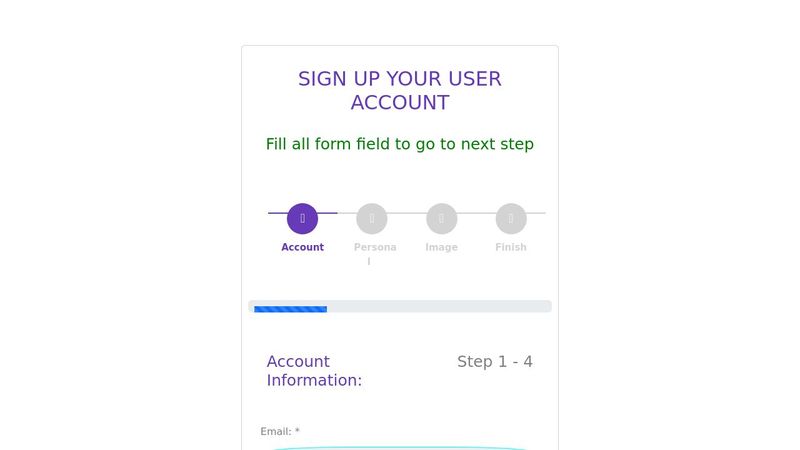 multistep form with validation error message codepen