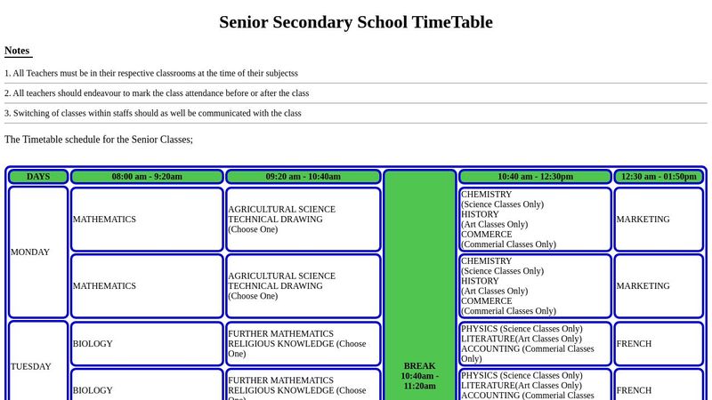 Task8b: SSS TimeTable