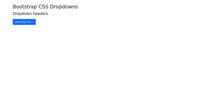 Bootstrap CSS Dropdowns - Dropdown headers