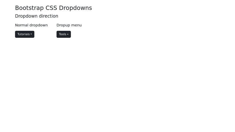 Bootstrap Css Dropdowns Dropup 