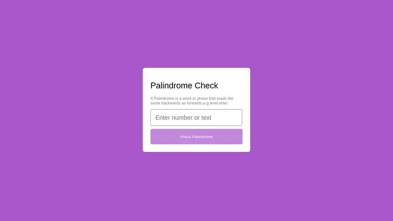 Palindrome Check