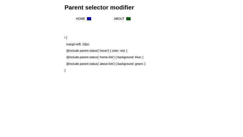 Parent selector modifier