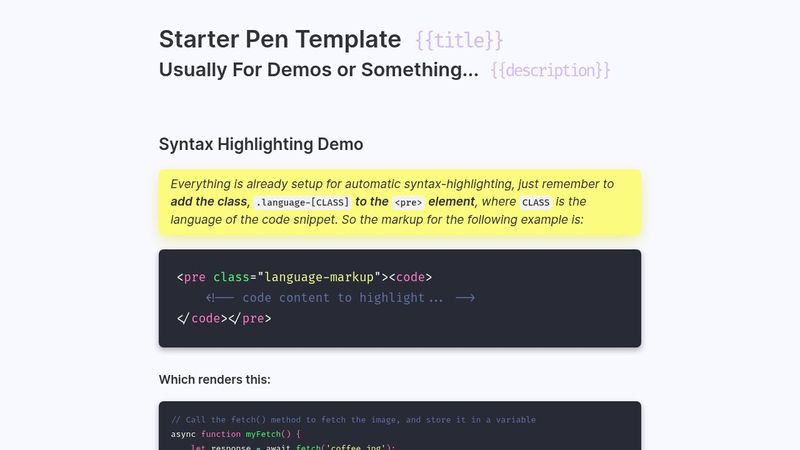 CodePen Starter Template - Alternate