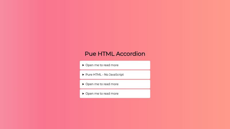 Pure HTML Accordion
