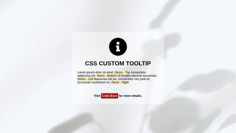 Pure CSS Custom Tooltip