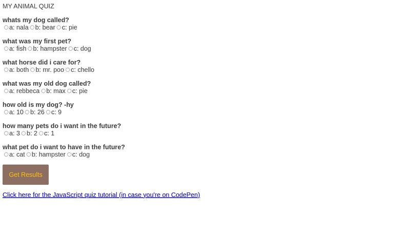 Simple JavaScript Quiz