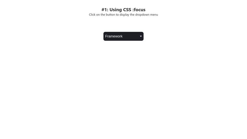 CSS dropdown menu using :focus