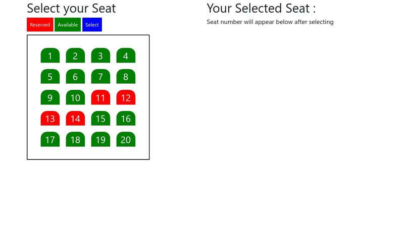 Seat Selector with price
