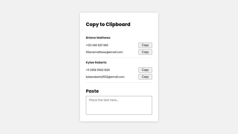 Copy to Clipboard using JavaScript