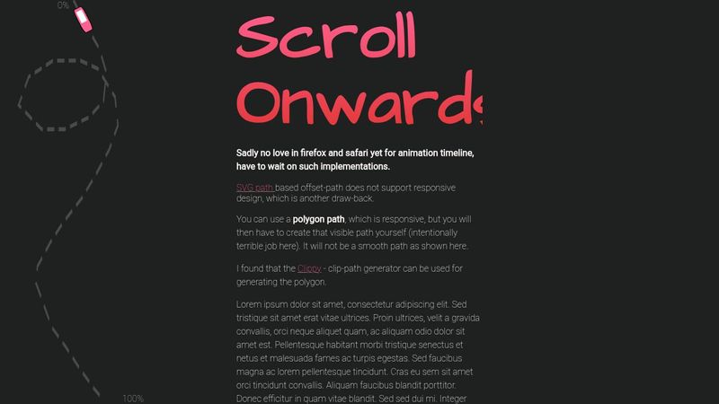 Pure CSS squiggly path scroll indicator