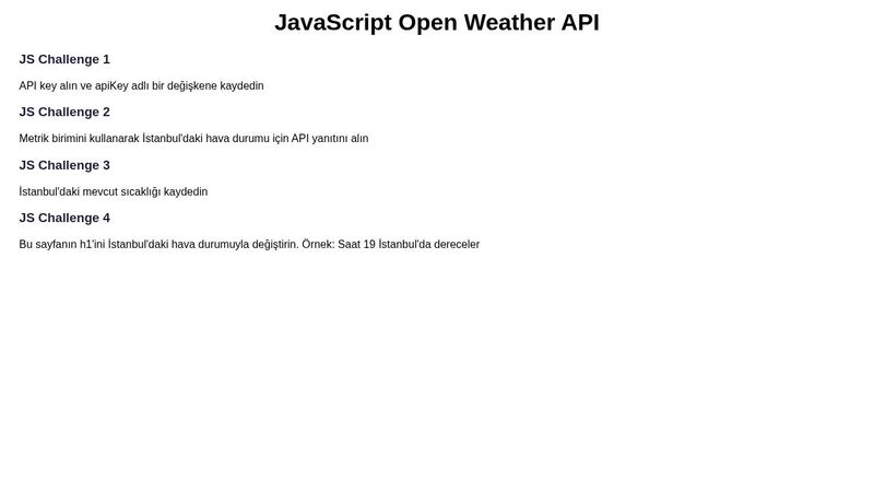 Js Challenge: Open Weather API