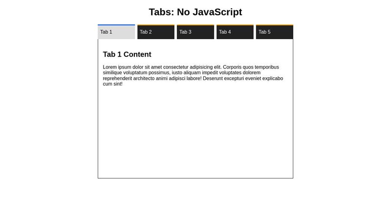 Tabs: No JavaScript