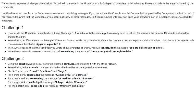 Code Challenge Js Review If And Switch