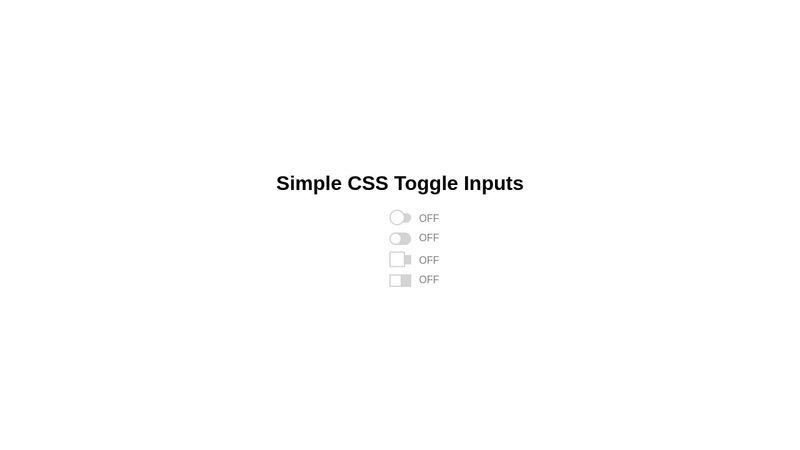 Simple CSS Toggle Buttons