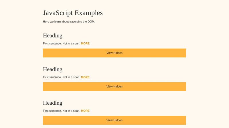 Plain JavaScript: Traverse the DOM