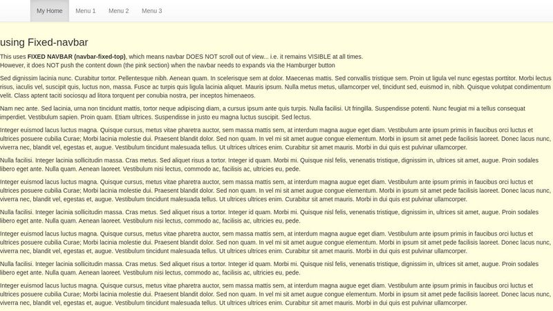 Layout 103(b), w/ Bootstrap 3.4.1 and jQuery - FIXED navbar