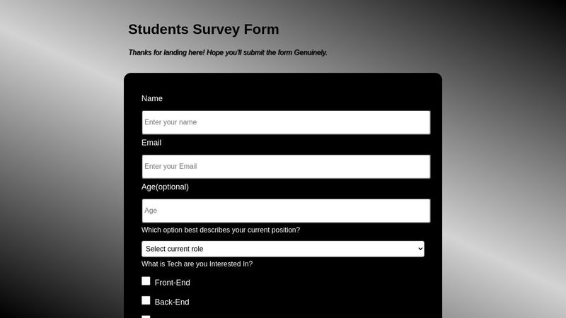 Students Survey form