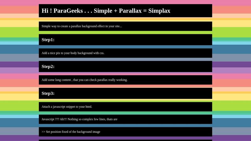 Simplax parallax background effect