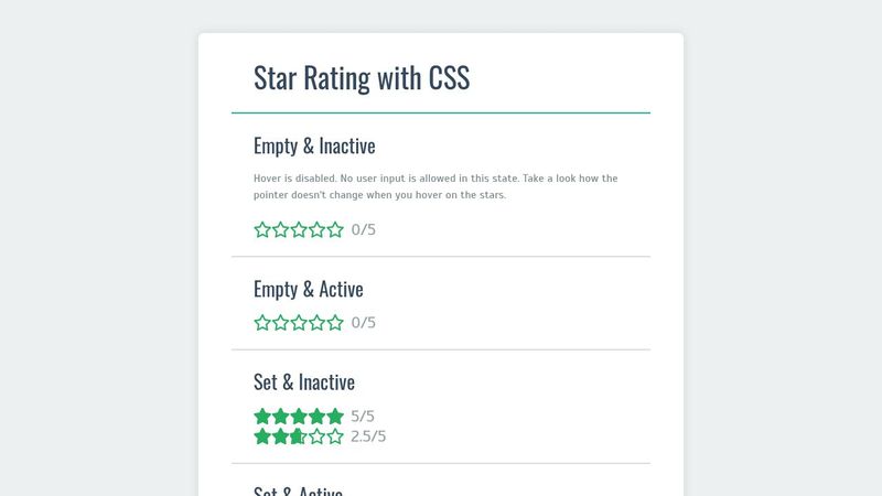 Star Rating with only CSS