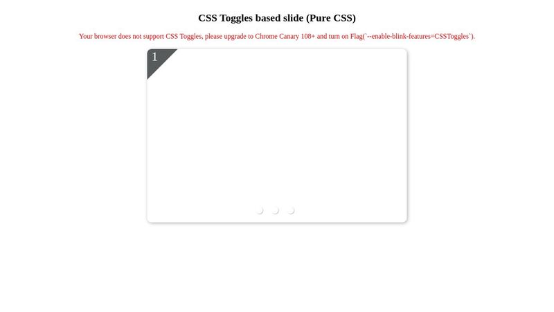 CSS Toggles based slide (Pure CSS)