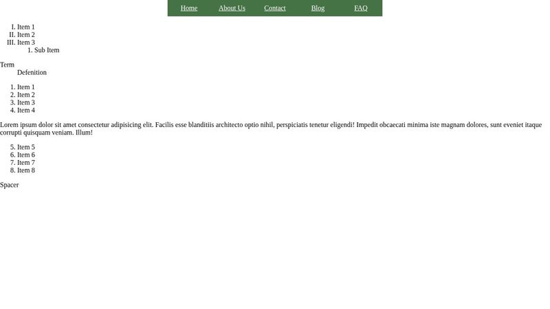 Codepen 3: Lists, Navigation, Links