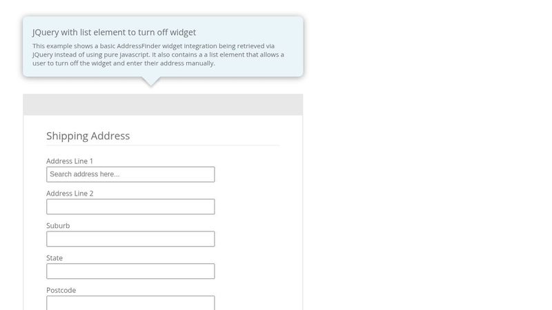Disable widget from within list options - with JQuery (manual address)