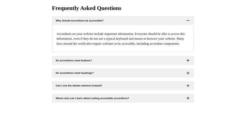 Accessible Accordion Example