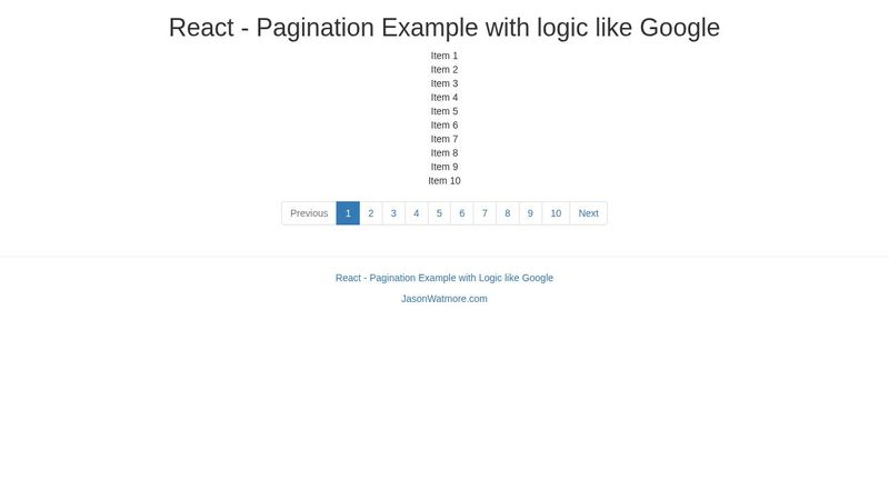 React Pagination Example with Logic Like Google