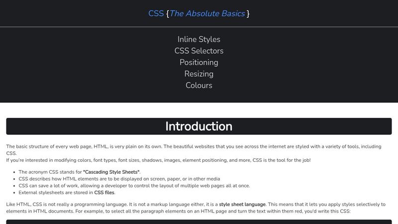 Responsive Technical Documentation Page