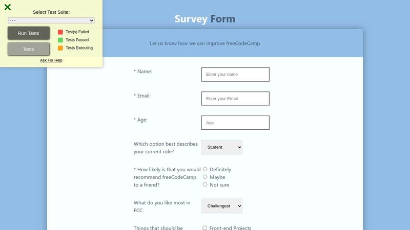 Responsive Survey Form